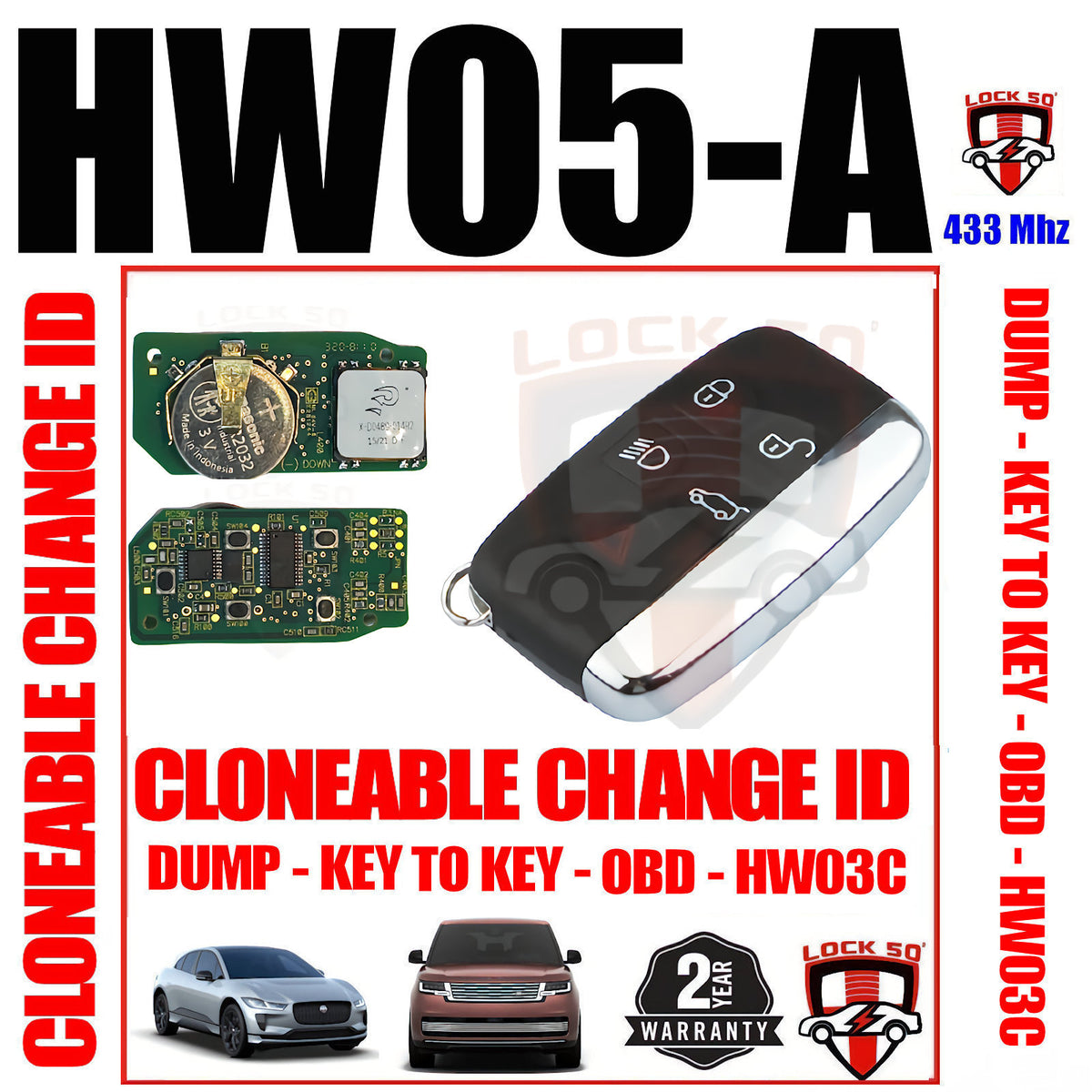 Lock50 HW05 JLR Change ID Key (2010-2021) - Access Fobs — Access Fobs