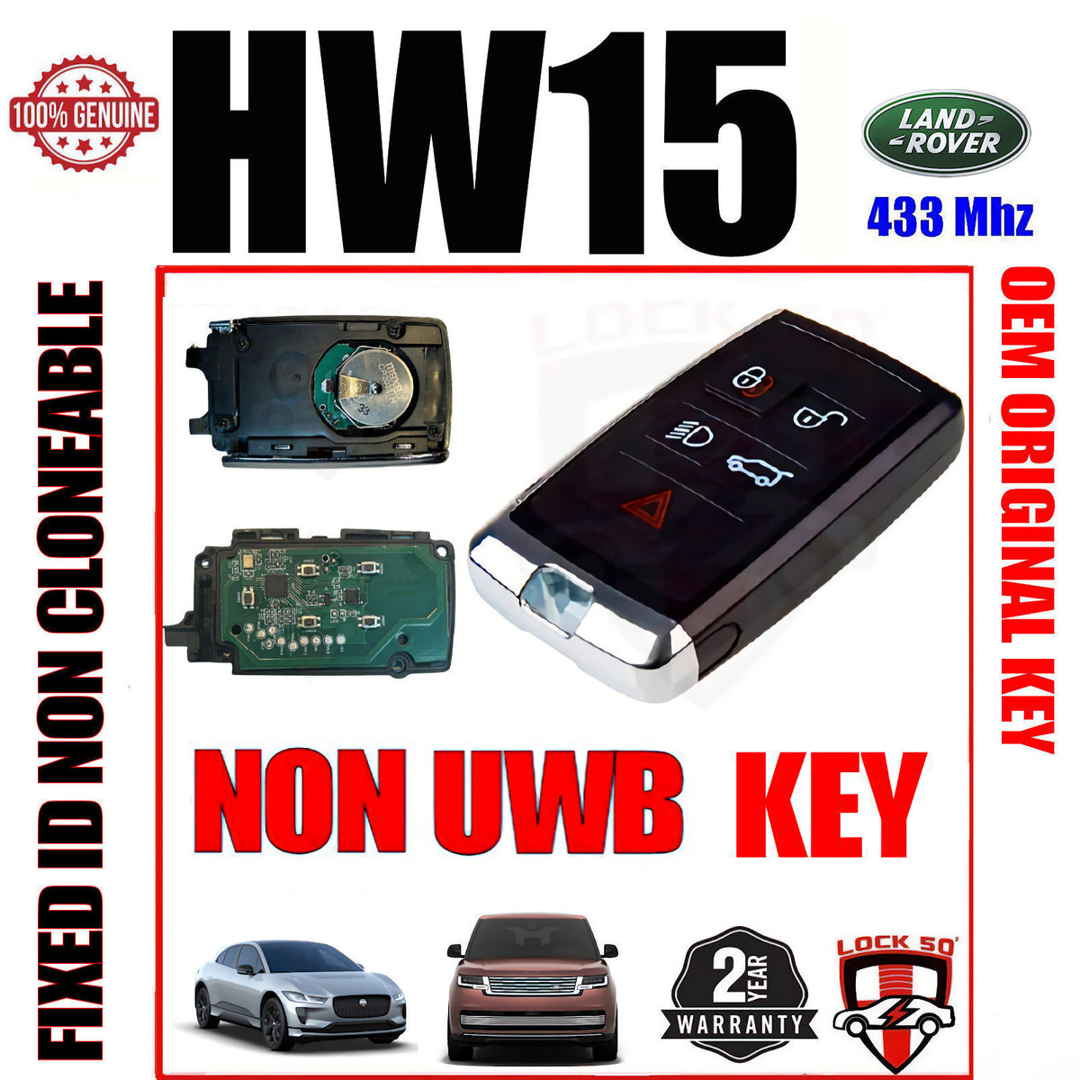 Lock50 HW15 JLR OEM Key – PSFOB Non-PEPS NCF29A1 — Access Fobs